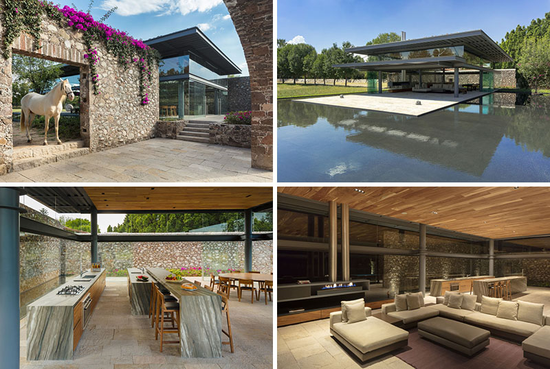 This Visitors Pavilion Is Surrounded By Glass And Water