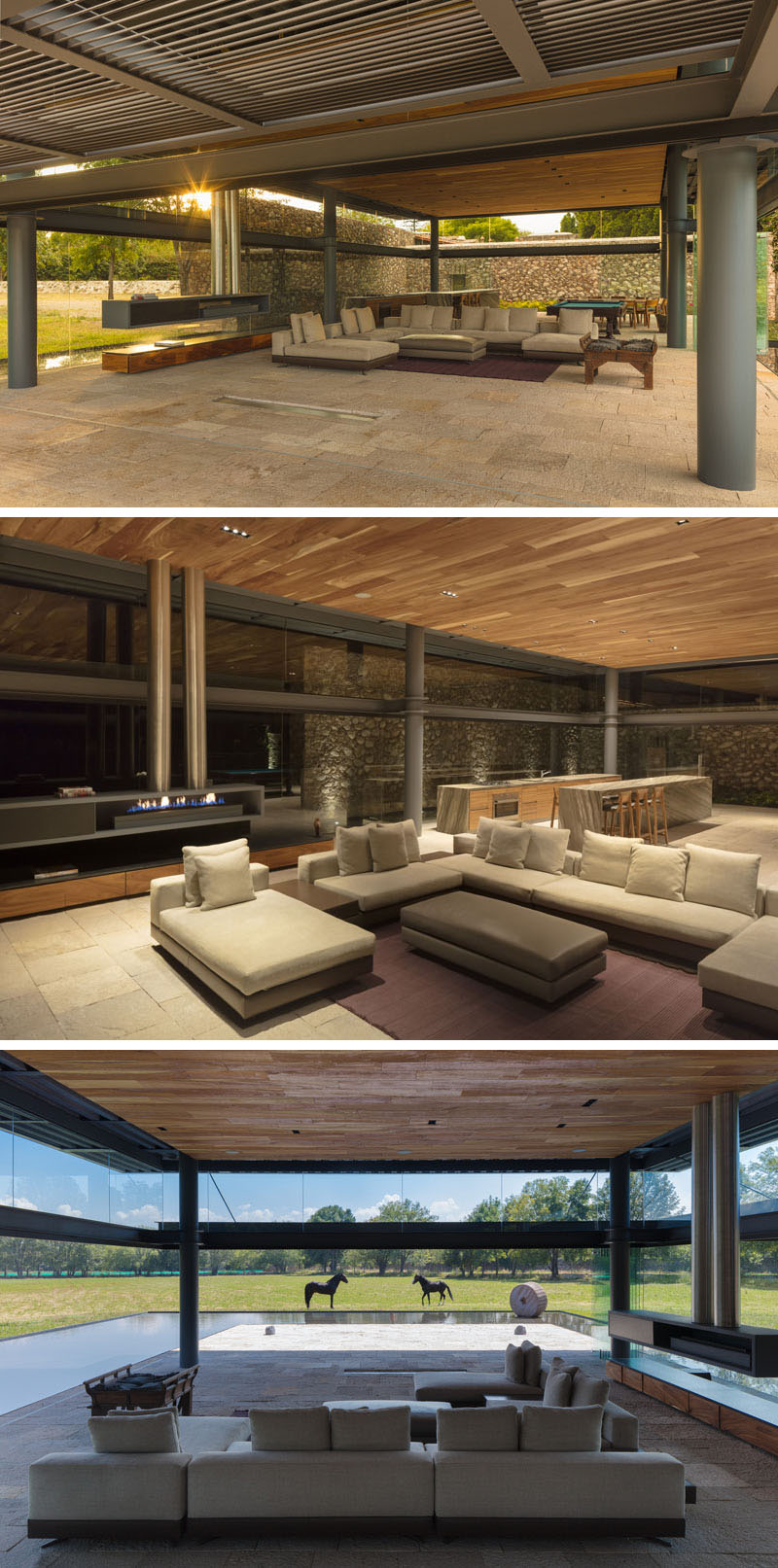 This Visitors Pavilion Is Surrounded By Glass And Water