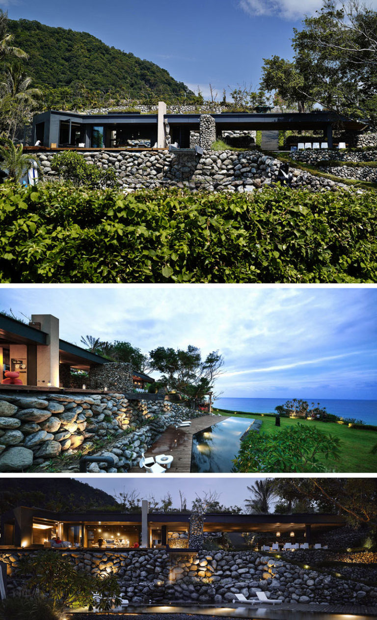 The rocks from this property were used to build this oceanfront house