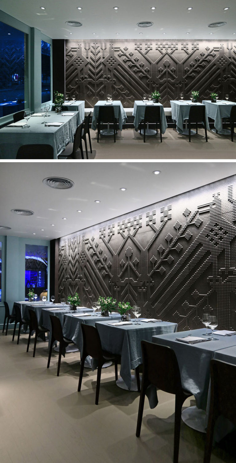Chiseled Stone Tapestries Cover The Walls Of This Restaurant In London