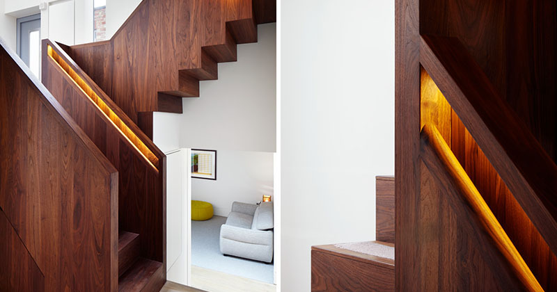 Hidden Handrail Lighting Is A Creative Idea For A Staircase