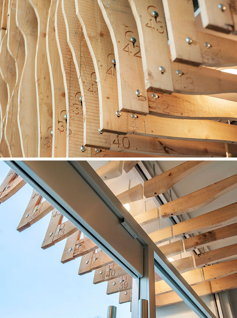 This Building Is Covered In Fins Made From 100 Year Old Reclaimed Wood