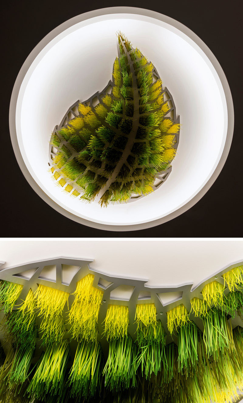 This Tree-Shaped Art Installation Adds Color And Texture To The Ceiling