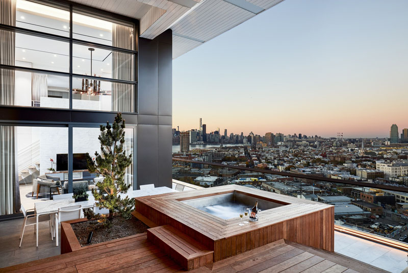 This Balcony With Views Of Brooklyn Was Designed For Outdoor Entertaining