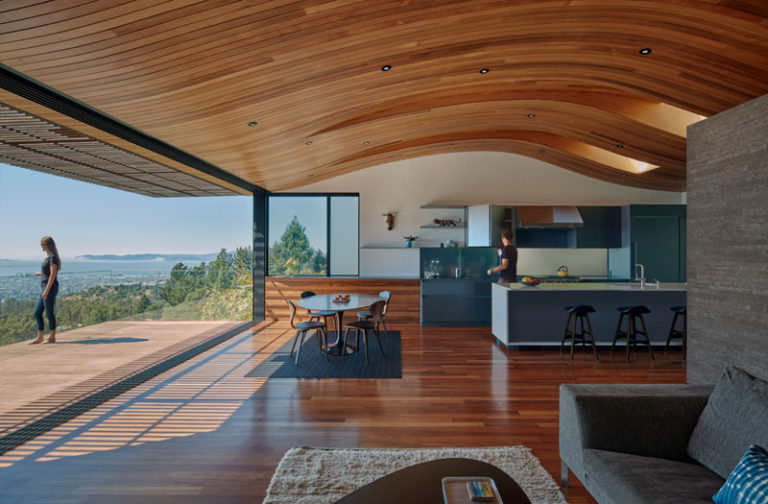 The Ceiling In This Modern House Echoes The Shape Of The Hillside It ...