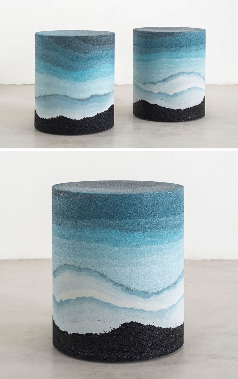 This Furniture Collection Uses Dyed Sand To Create Landscapes