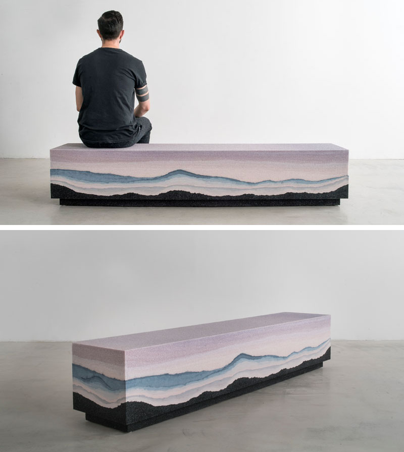 This Furniture Collection Uses Dyed Sand To Create Landscapes