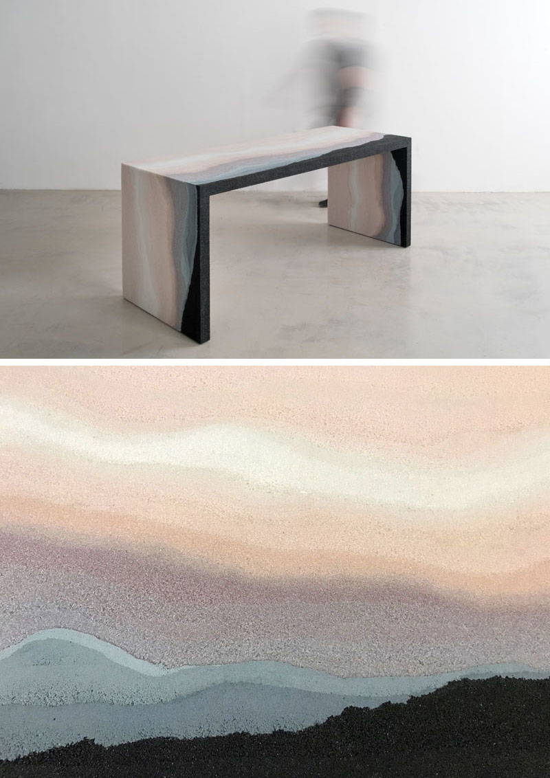 This Furniture Collection Uses Dyed Sand To Create Landscapes