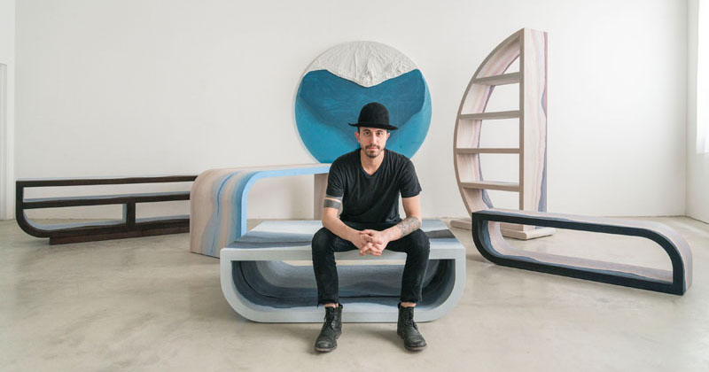 This Furniture Collection Uses Dyed Sand To Create Landscapes