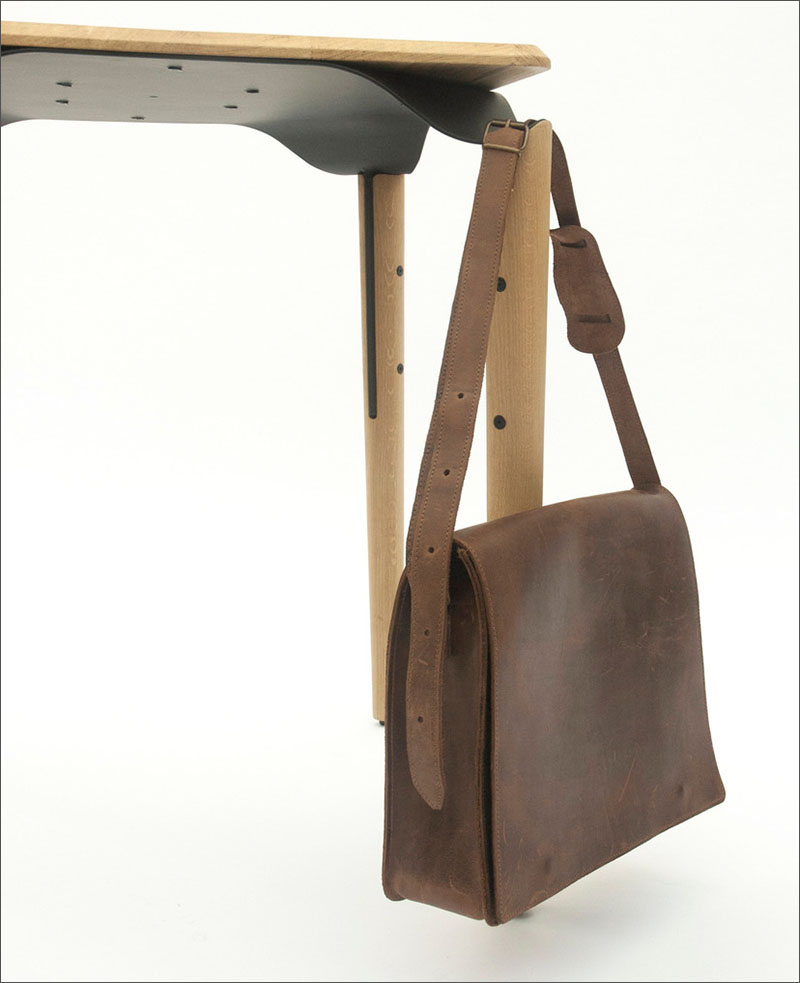 This Bistro Table Was Designed With Dedicated Spaces To Hang Your Bag