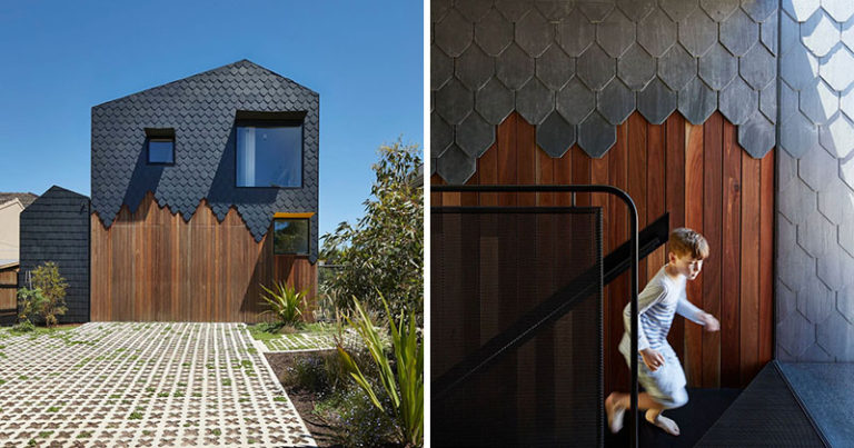 Dark Grey Slate Creatively Covers This Australian Home
