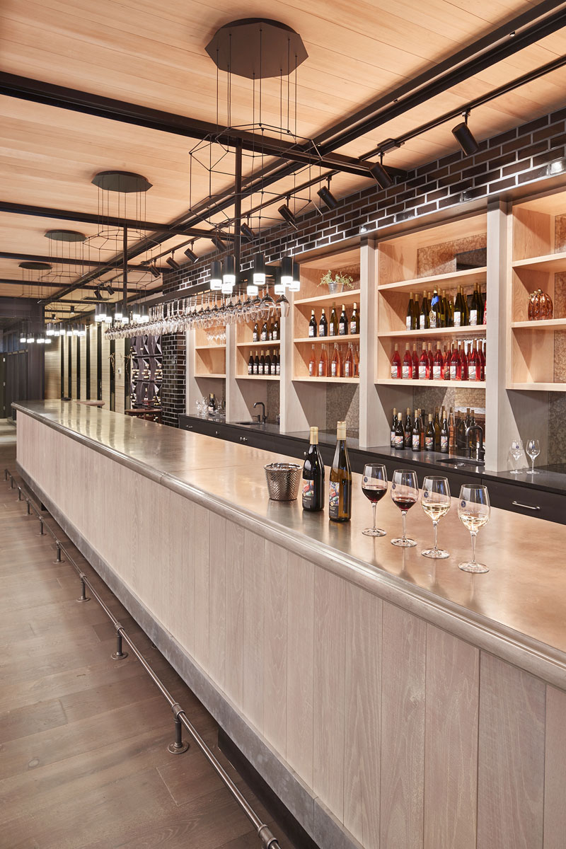 The Design Of This New Wine Tasting Room Includes A 40 Foot Long Pewter Bar