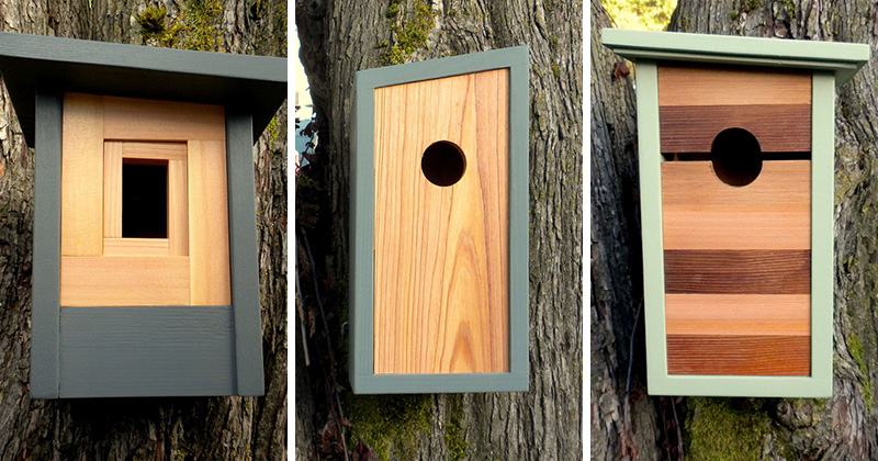 These Modern Wood Birdhouses Are Inspired By Craftsman Architecture