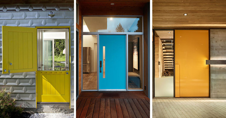 7 Examples Of Colorful Front Doors That Brighten Up These Modern Homes