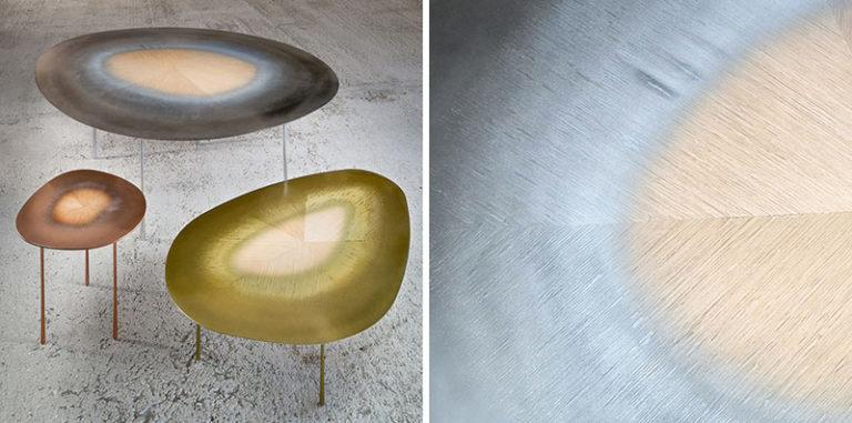 Metal And Wood Merge Together To Create The Echo Table Series