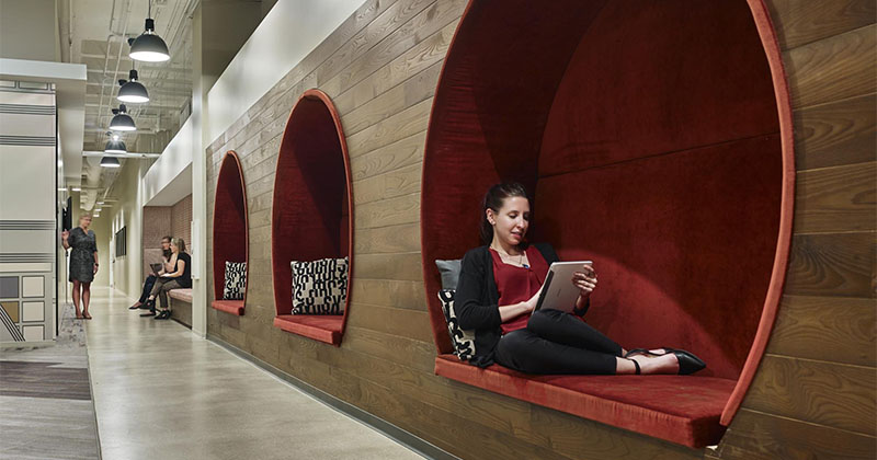 This Office Design Has Built-In Nooks For Relaxing