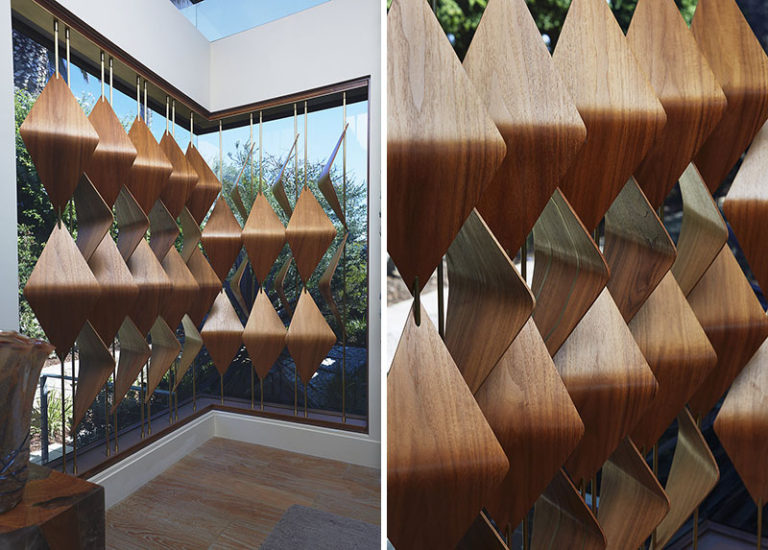 These Walnut Wood Shades Create A Sculptural Look For Windows
