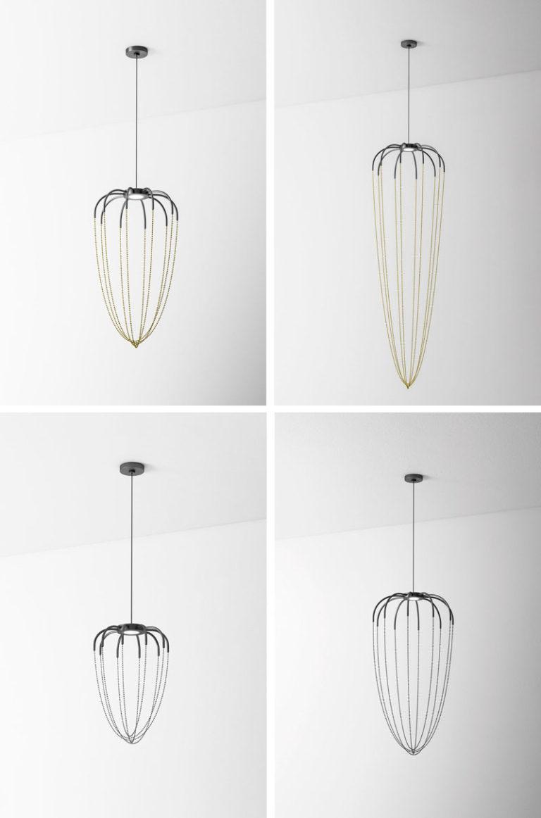 The Alysoid Light Uses Delicate Chains To Create The Shape