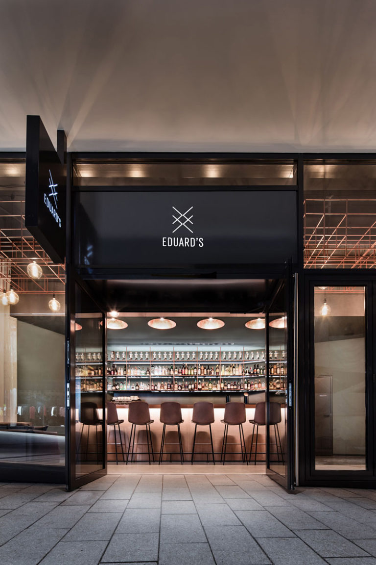 This Bar In Stuttgart Has Walls Of Glass That Show Off The Wood And ...