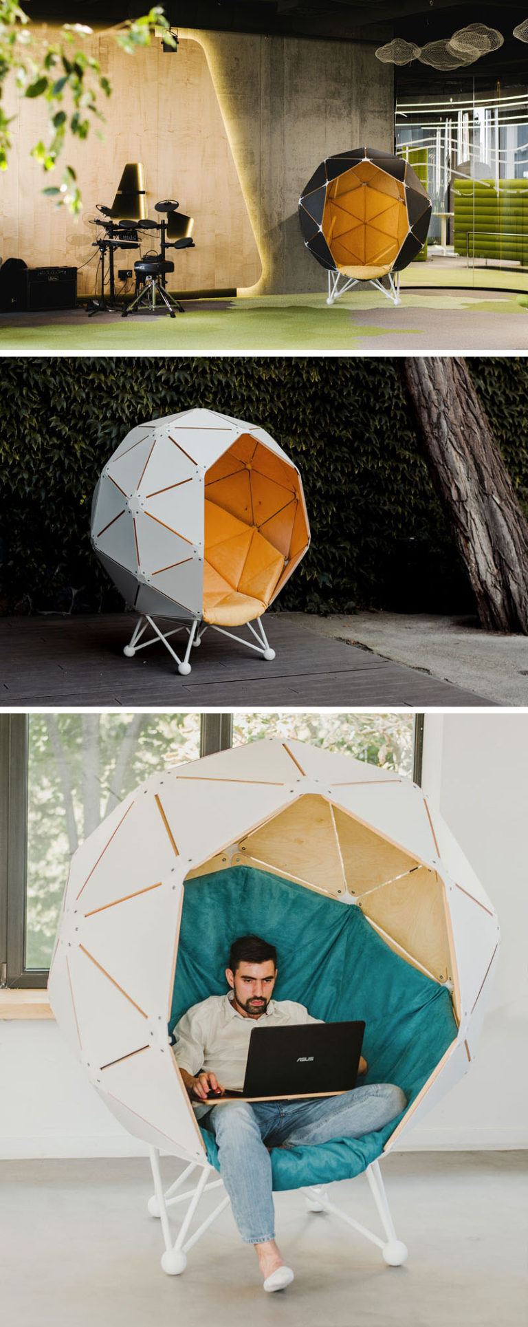 This Chair Is Designed To Create A Private Space For One Person