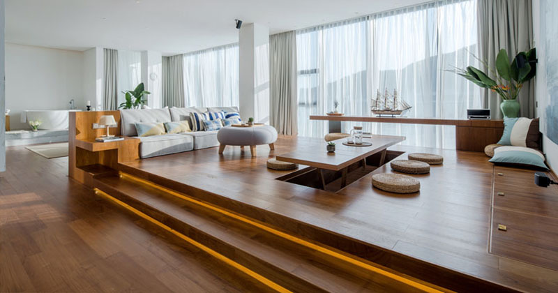 Raised Platforms Help To Make This Open Plan Apartment Feel Like It Has ...