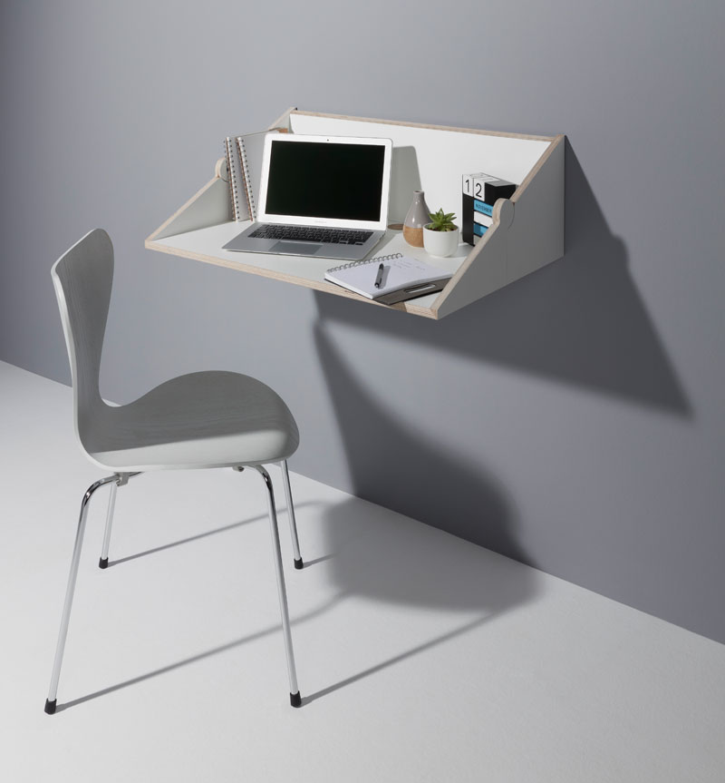 Michael Hilgers Has Designed A Floating Shelf That Transforms Into A Desk