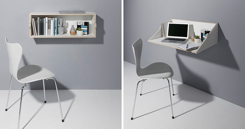 Michael Hilgers Has Designed A Floating Shelf That Transforms Into A Desk