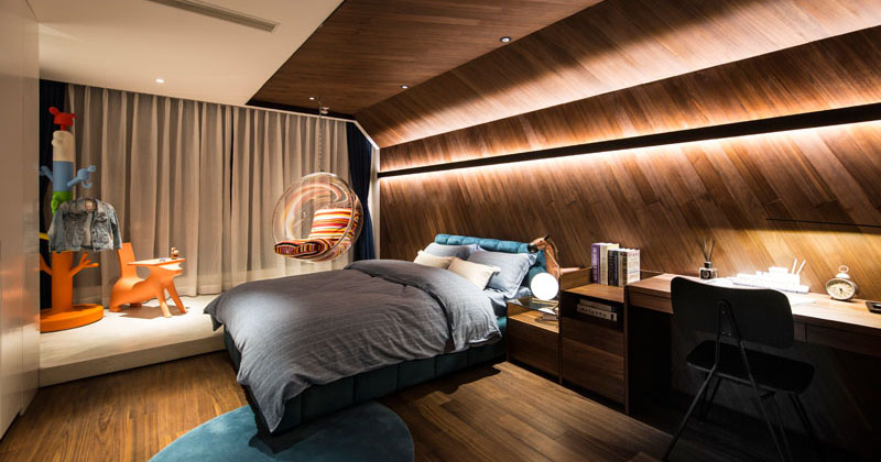 Design Detail - This Children's Bedroom Features A Wrap Around Wood ...