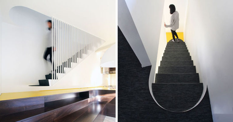 A Suspended Metal Staircase Was Designed As Part Of This 1970's Villa ...
