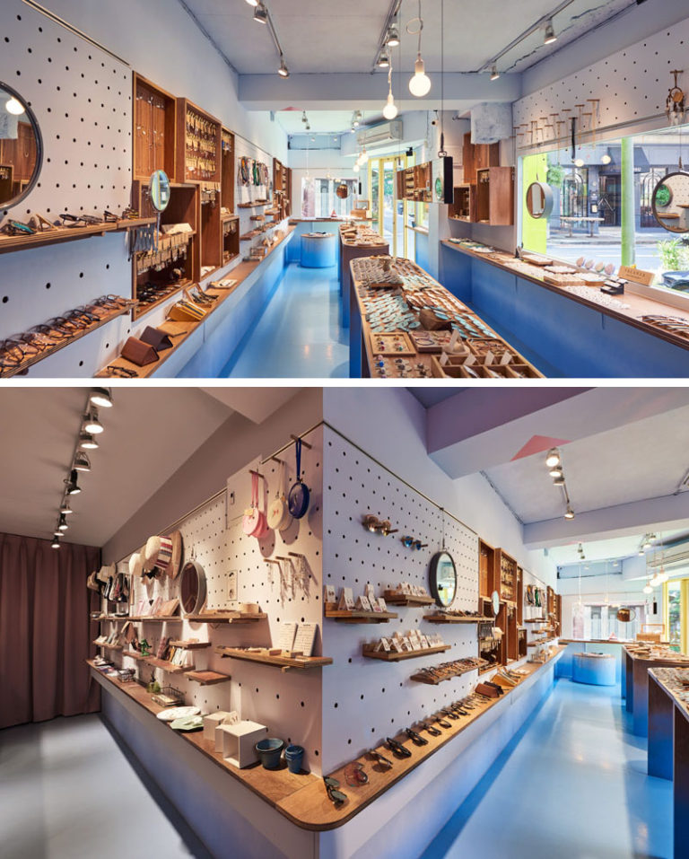 A Pegboard Wall Makes It Easy To Change The Displays In This Retail Store