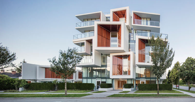 This New Building Features Wood That's Been Framed Inside Glass Panels