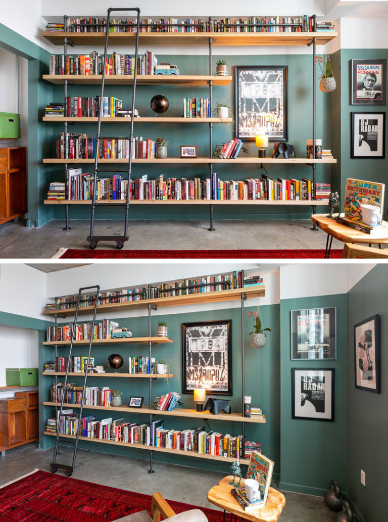 Before & After - An Empty White Room Is Transformed Into A Home Library