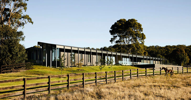 Blackened Wood Siding Covers This Modern Farm House In Rural Australia