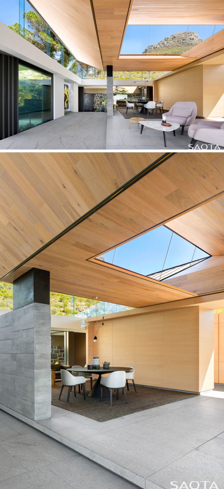 An Inverted Pyramid Roof Allows Light To Enter This Home In A Unique Way