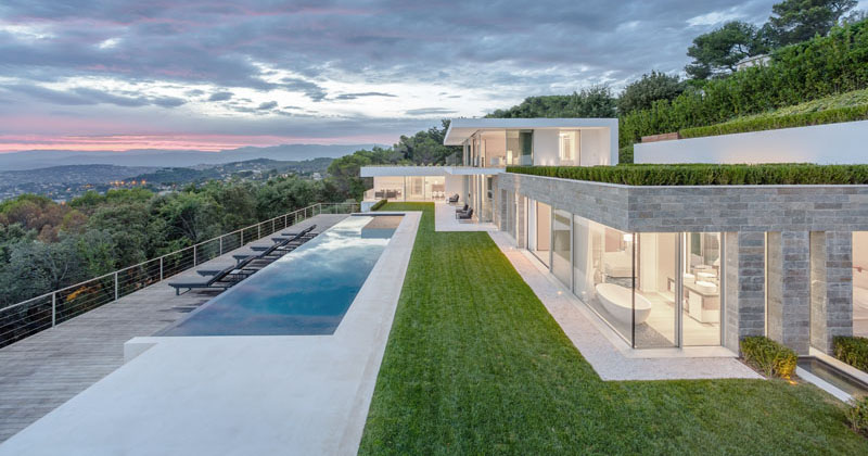 This New Home Is Nestled Into The Hillside Overlooking The City Of Cannes