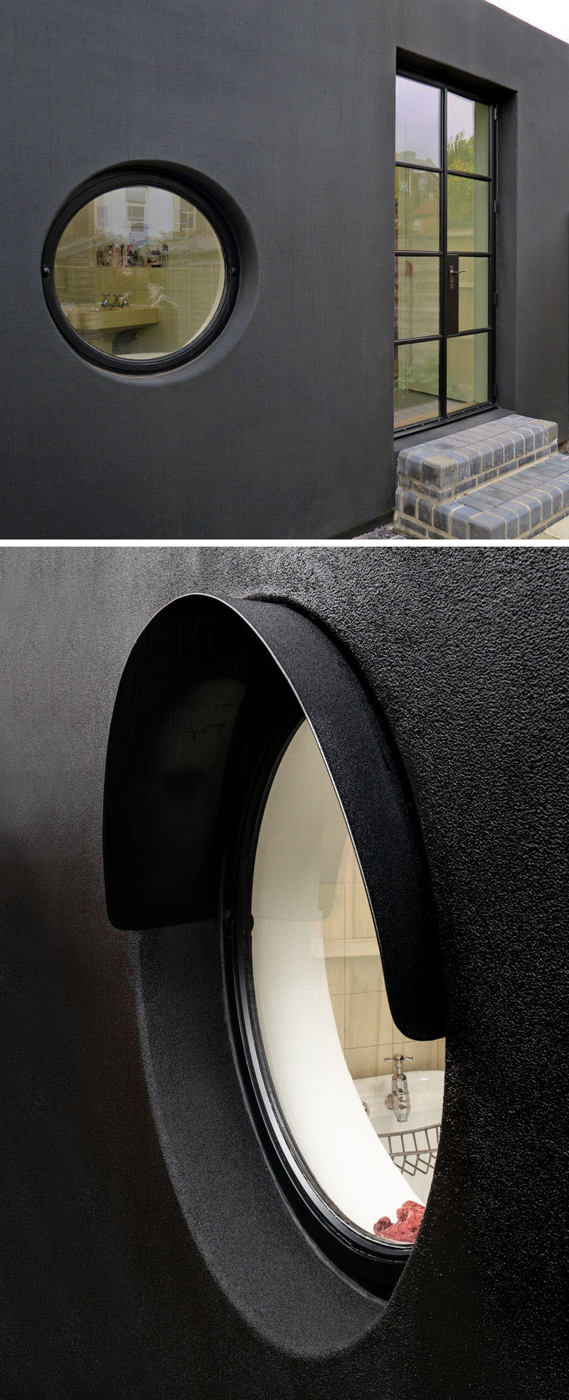 Black Rubber Covers The Extension On This House In London