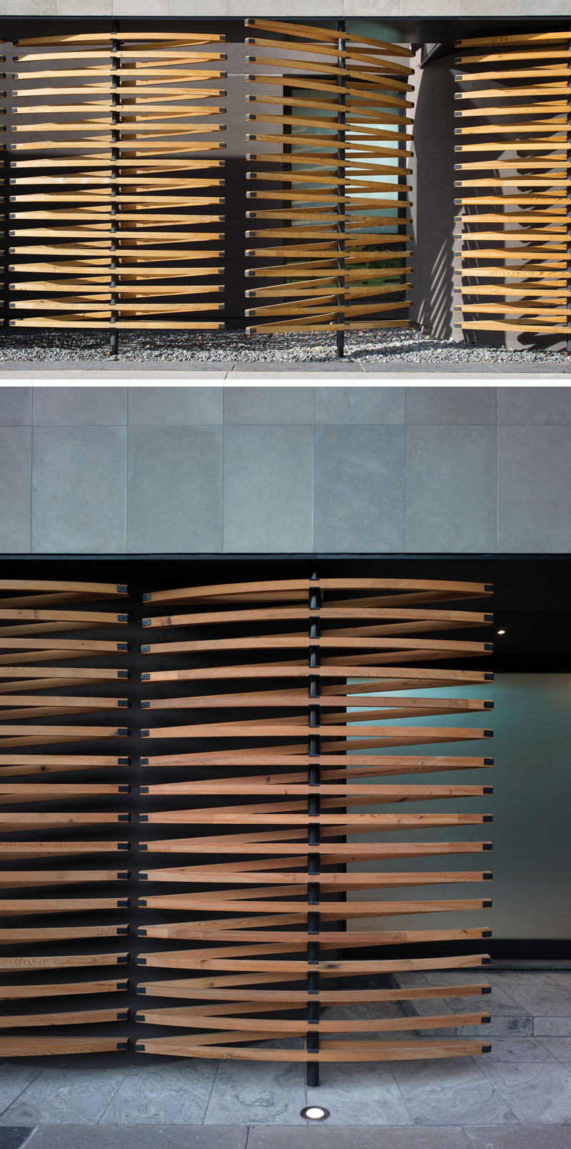 Architectural Design Detail - Pivoting Wood Screens