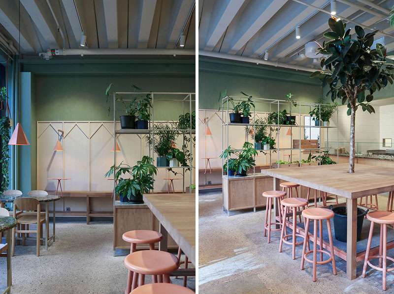 This Custom Communal Seating Was Created For Holy Greens In Stockholm