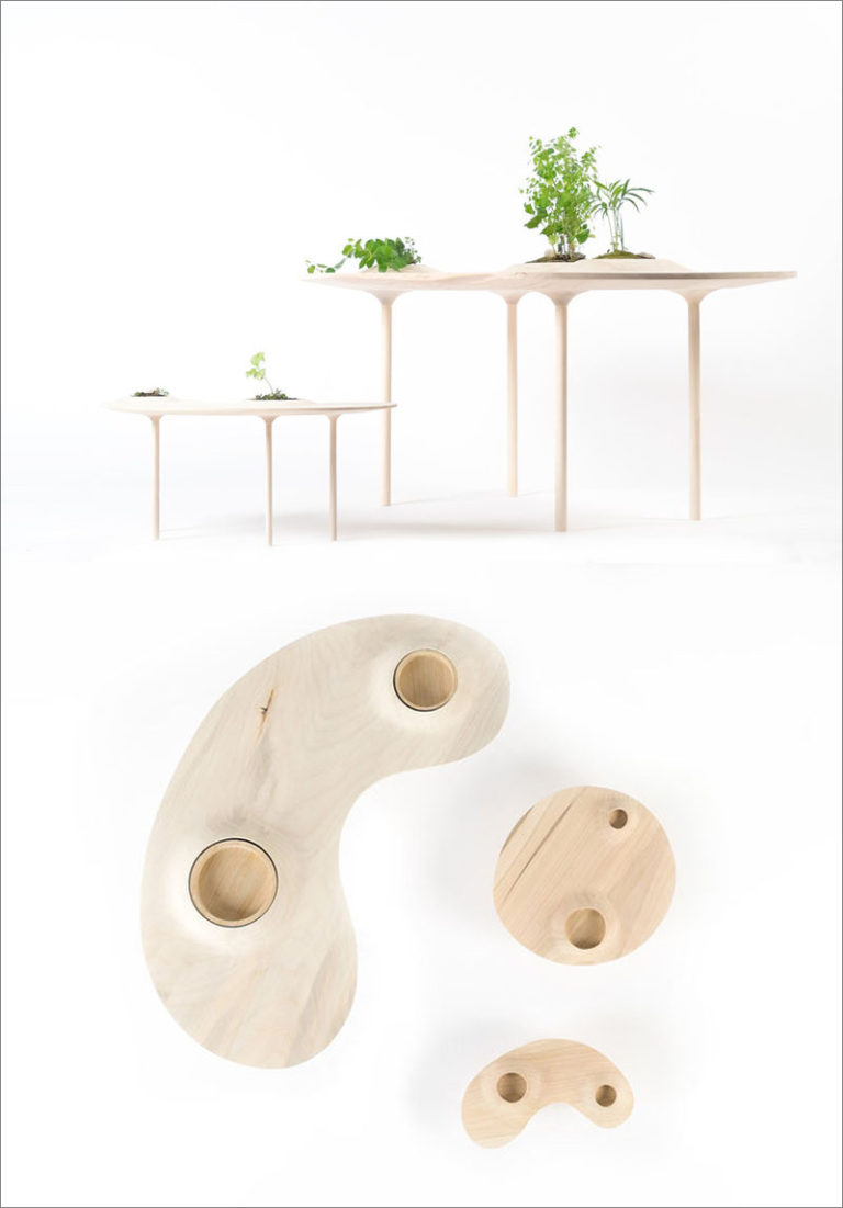These Tables Were Designed With Small Pockets For Plants