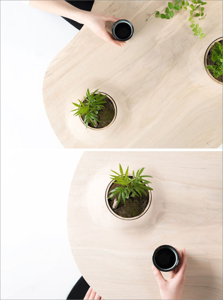 These Tables Were Designed With Small Pockets For Plants