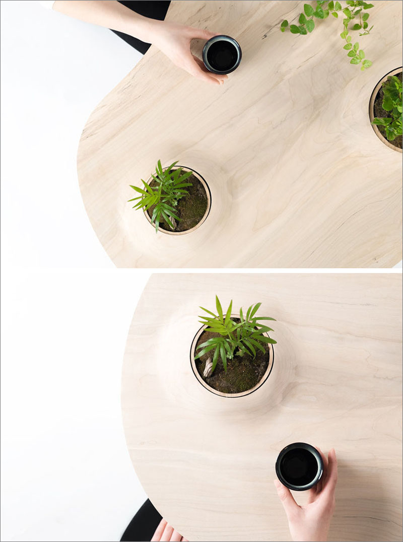 These Tables Were Designed With Small Pockets For Plants