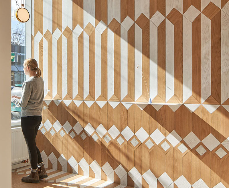 This New Coffee Shop Covered Their Interior With Two Tones Of Wood