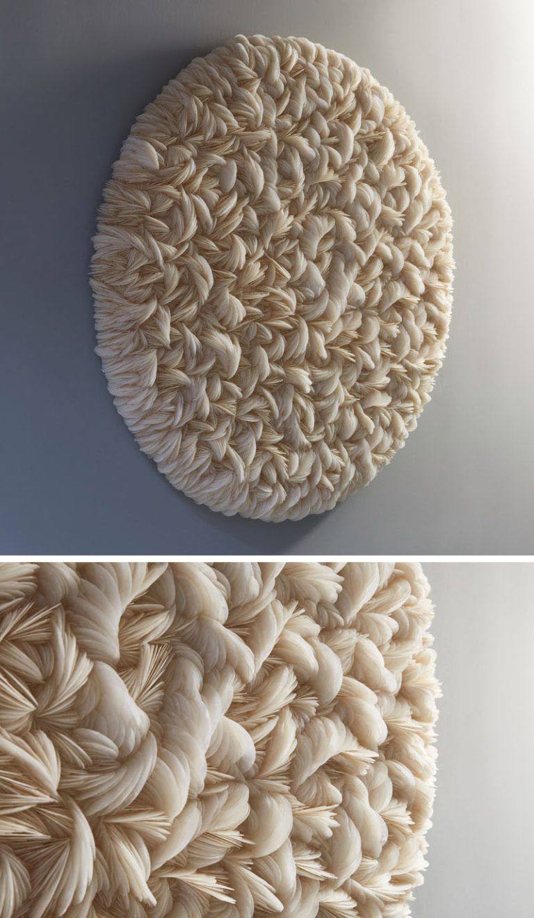 This Highly Textural Wall Sculpture Was Made From Capiz Shells