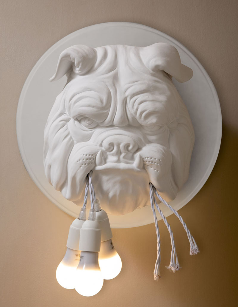 Lightbulbs Hanging From A Bulldog's Mouth Are A Whimsical Feature Of ...
