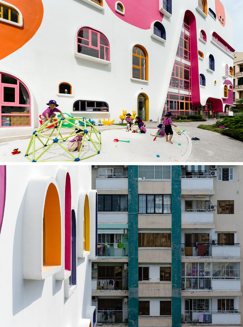 Unique Window Shapes And Pops Of Color Create An Exciting Learning ...