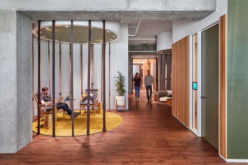 This Office's Interior Design Included Plenty Of Semi-Private Circular ...