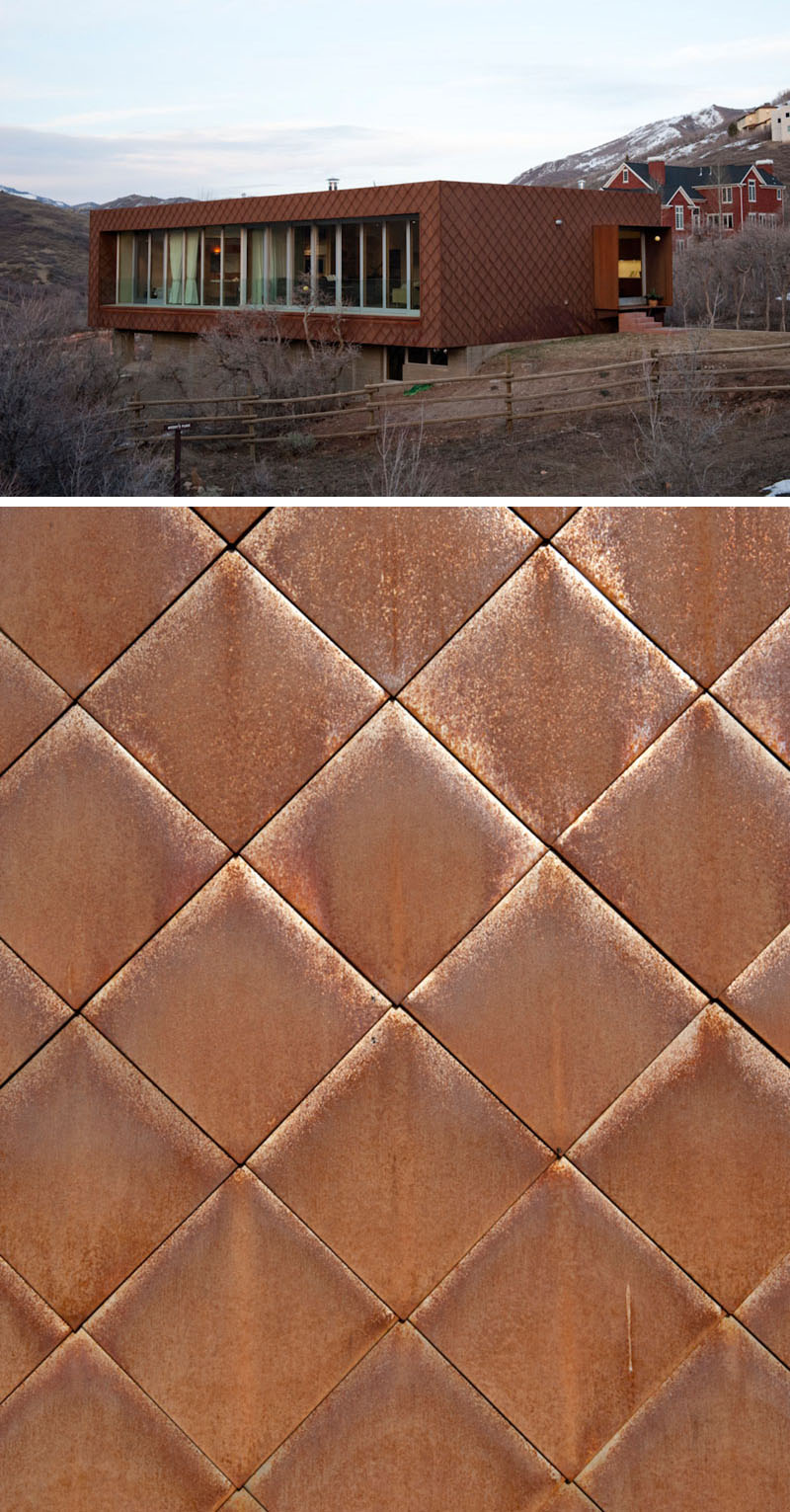 Siding Ideas - Weathering Steel Helps Blend This House Into Its ...