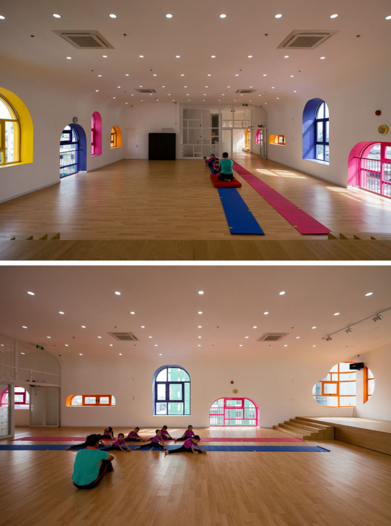 Unique Window Shapes And Pops Of Color Create An Exciting Learning ...