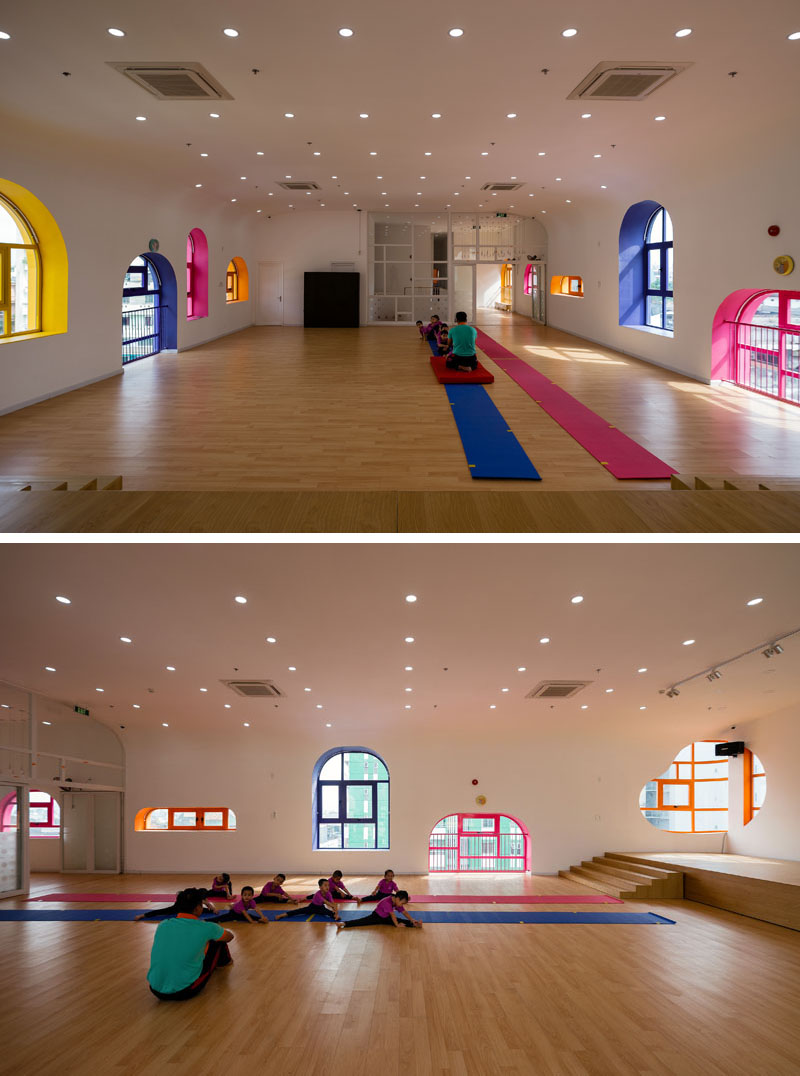 Unique Window Shapes And Pops Of Color Create An Exciting Learning ...