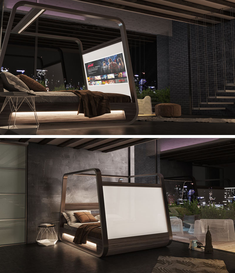 This Bed Is Designed With Hidden Features Like A Projector, A 70-Inch ...